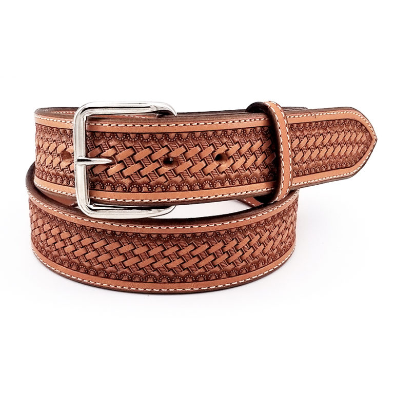 Basket Weave Leather Belt